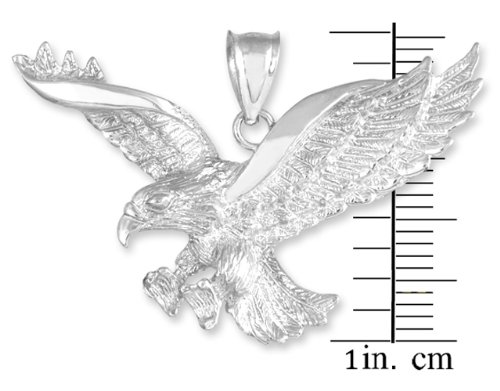 Animal Kingdom 14k White Gold Flying Eagle Pendant