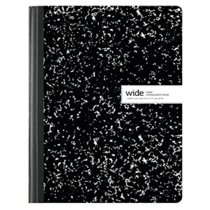 office depot composition book, 7 1/2in x 9 3/4in, wide ruled, 100 sheets, assorted black/white designs (no design choice), 09910