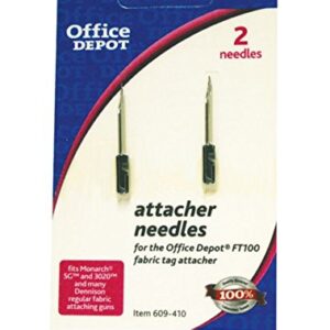 Office Depot® - Tag Fastener - Replacement Needles - 4-3/8" h x 2-3/4" w x 1/4" d - Silver - PK of 2