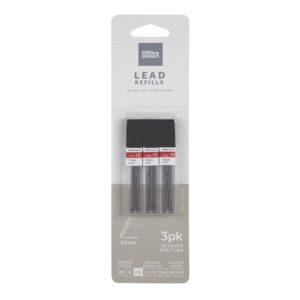 office depot lead refills, 0.5 mm, hb hardness, tube of 12 leads, pack of 3 tubes