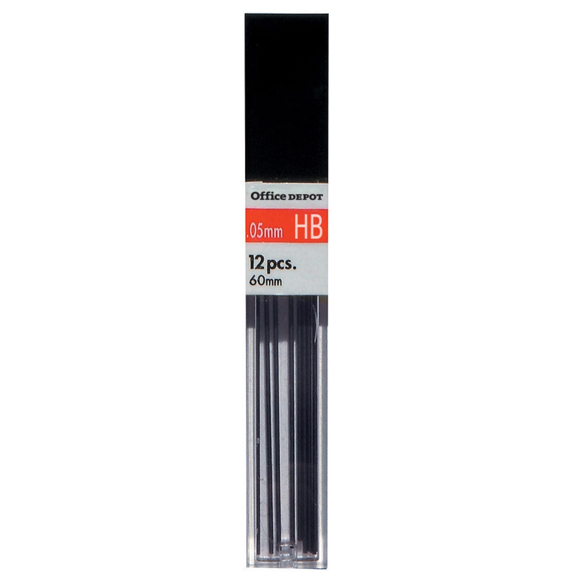 Office Depot Lead Refills, 0.5 mm, HB Hardness, Tube of 12 Leads, Pack of 3 Tubes