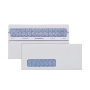 office depot 100% recycled lift press(tm) window envelopes, 10 (4 1/8in. x 9 1/2in.), white, pack of 500, 76171