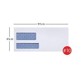 Office Depot 100% Recycled Lift Press(TM) Double-Window Envelopes, 10 (4 1/8in. x 9 1/2in.), White, Box Of 500, 76133