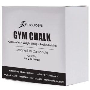 prosourcefit professional grade gym chalk for weightlifting, gymnastics and rock climbing; magnesium carbonate; 1lb (8 blocks)