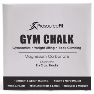 ProsourceFit Professional Grade Gym Chalk for Weightlifting, Gymnastics and Rock Climbing; Magnesium Carbonate; 1lb (8 Blocks)