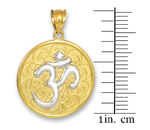 14k Two Tone Gold Om (Aum) Medallion Pendant