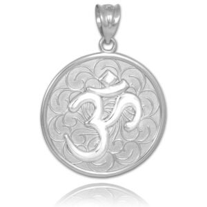 sterling silver om (aum) medallion pendant