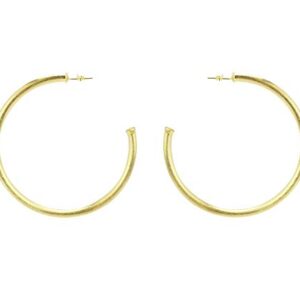 Sheila Fajl Everybody's Favorite Large 2.5 Inch Tubular Lightweight Statement Hoop Earrings in Brush Gold Plated