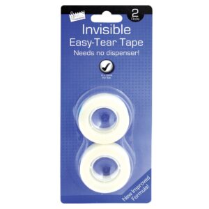 just stationery 18mmx33m invisible easy tear tape (roll of 2)