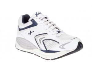 xelero matrix - men's motion control walking shoe white/navy mesh - 9 medium