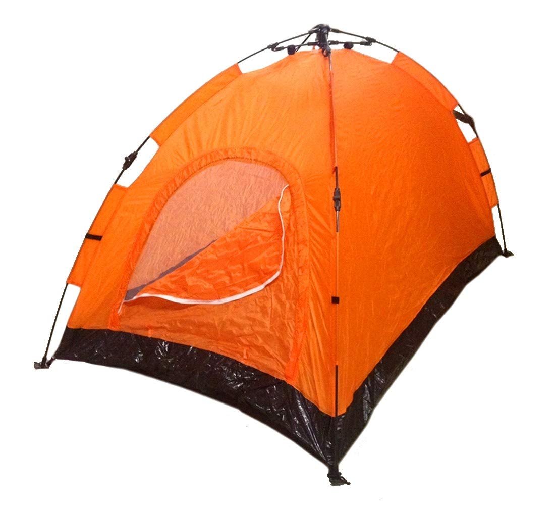 Instant Automatic Pop Up Backpacking Camping Hiking 2 Man Tent Orange Sealed