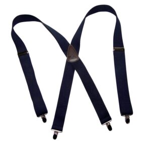 1 1/2" wide classic series holdups suspenders for men in x-back style w/usa patented no-slip® silver clips (black xs)