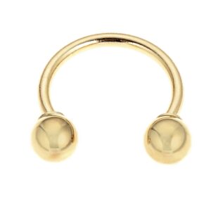 ritastephens 14k solid gold eyebrow nipple circular barbell horseshoe body jewelry