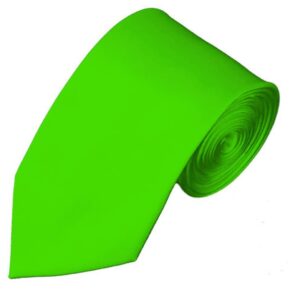 mens solid color 2.75" slim tie - hot lime