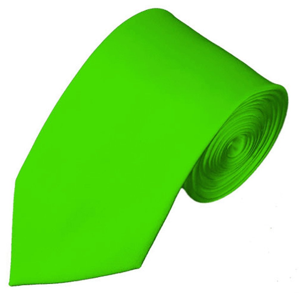 Mens Solid Color 2.75" Slim Tie - Hot Lime