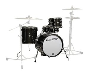 ludwig lc2791 breakbeats by questlove 4-piece drum set shell pack, black sparkle