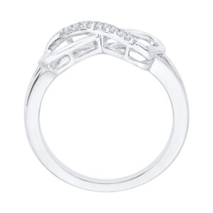 KATARINA Heart Shaped Infinity Diamond Ring in Sterling Silver (1/20 cttw, J-K, I1-I2) (Size-7.5)