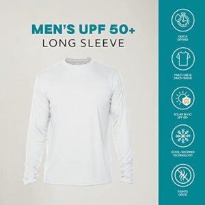 Vapor Apparel Men's Outdoor UPF 50+ Long Sleeve T-Shirt, UV Sun Protection for Fishing, Running, Hiking, XL, White