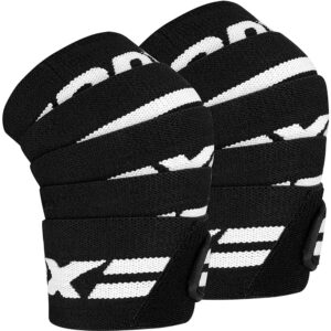 rdx knee wraps pair weightlifting, ipl uspa approved, 78” elasticated straps for gym workout squats powerlifting, compression support, men women wod training, squatting leg press bodybuilding