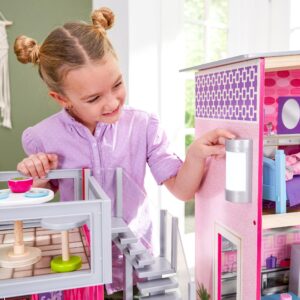 KidKraft Uptown Wooden Modern Dollhouse with Lights & Sounds, Pool and 36 Accessories