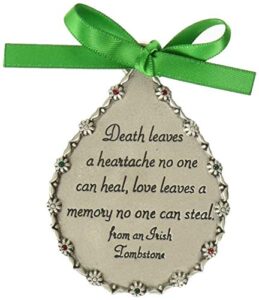 cathedral art co519 death leaves a heartache teardrop memorial ornament, 2-3/4-inch