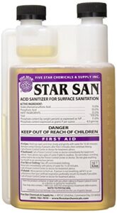 five star star san acid sanitizer for surface sanitation, 32oz