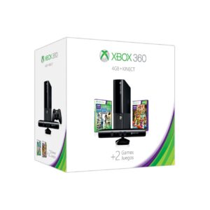 xbox 360 4gb kinect holiday value bundle features two great games: kinect sports: season two and kinect adventures