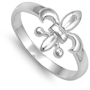 Sterling Silver Fleur De Lis Ring French Symbol Lily Design Solid 925 Size 6