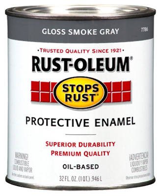 Rustoleum Stops Rust 7786-502 1 Quart Smoke Gray Protective Enamel Oil Base Paint2