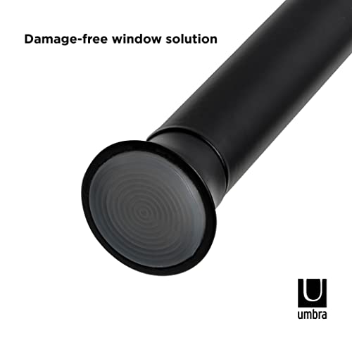 Umbra Chroma Tension Rod – Adjustable Tension Curtain Rod for Curtains and Sheer Curtains, 54 to 90 Inches, Black