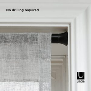 Umbra Chroma Tension Rod – Adjustable Tension Curtain Rod for Curtains and Sheer Curtains, 54 to 90 Inches, Black