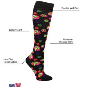 TCK Krazisox Neon Volleyball Logo Socks (Multi, Medium)