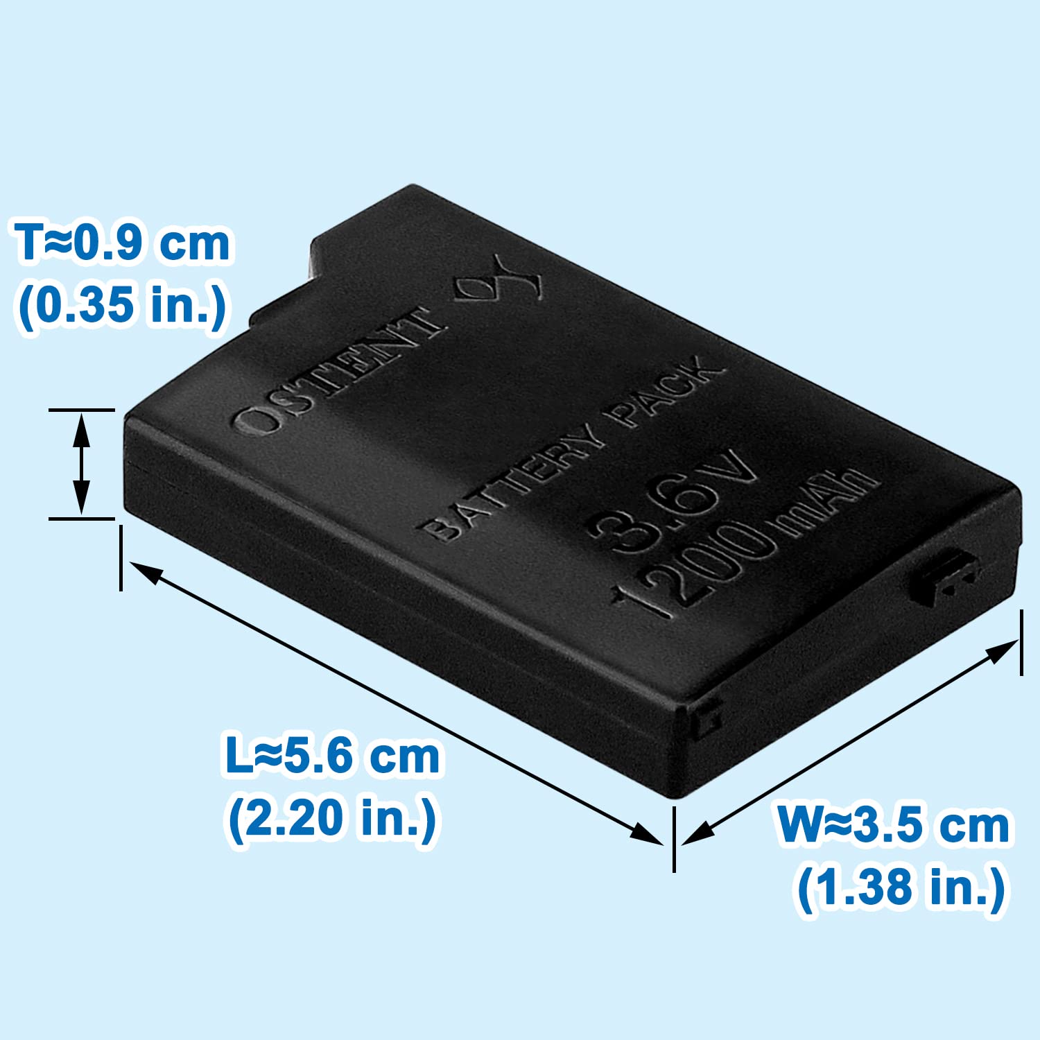 OSTENT 1200mAh 3.6V Li-ion Polymer Lithium Ion Rechargeable Battery Pack Replacement for Sony PSP 2000/3000 PSP-S110 Console