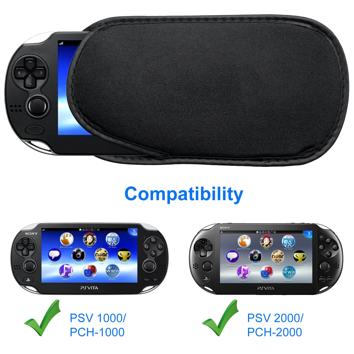 OSTENT Protective Soft Travel Carry Cover Case Bag Pouch Sleeve for Sony PS Vita PSV