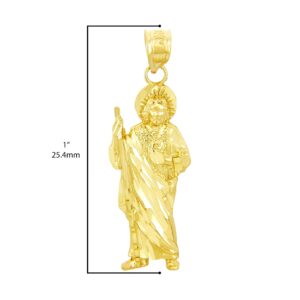 10k Yellow Gold 1" Christian Saint Jude Thaddeus Patron Saint of Lost Causes CharmSaint Jude Charm Pendant