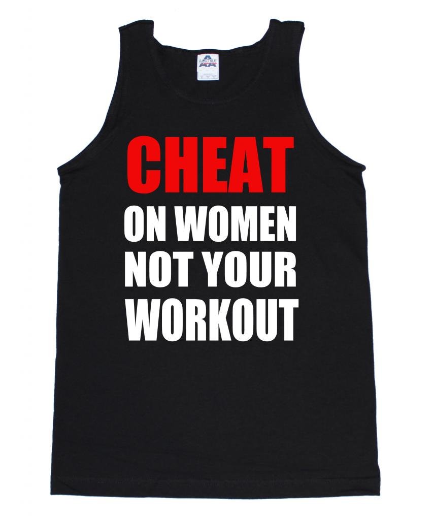 FTD Apparel Men's Cheat on Women Not Your Workout Tank Top- Medium Black