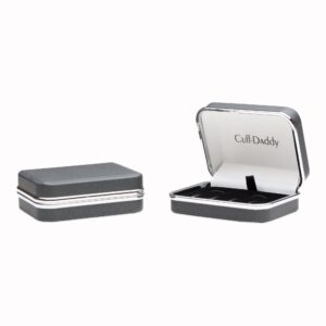 Mens Silver and White Mother of Pearl Tuxedo Cufflinks Studs Formal Set with Travel Presentation Gift Box