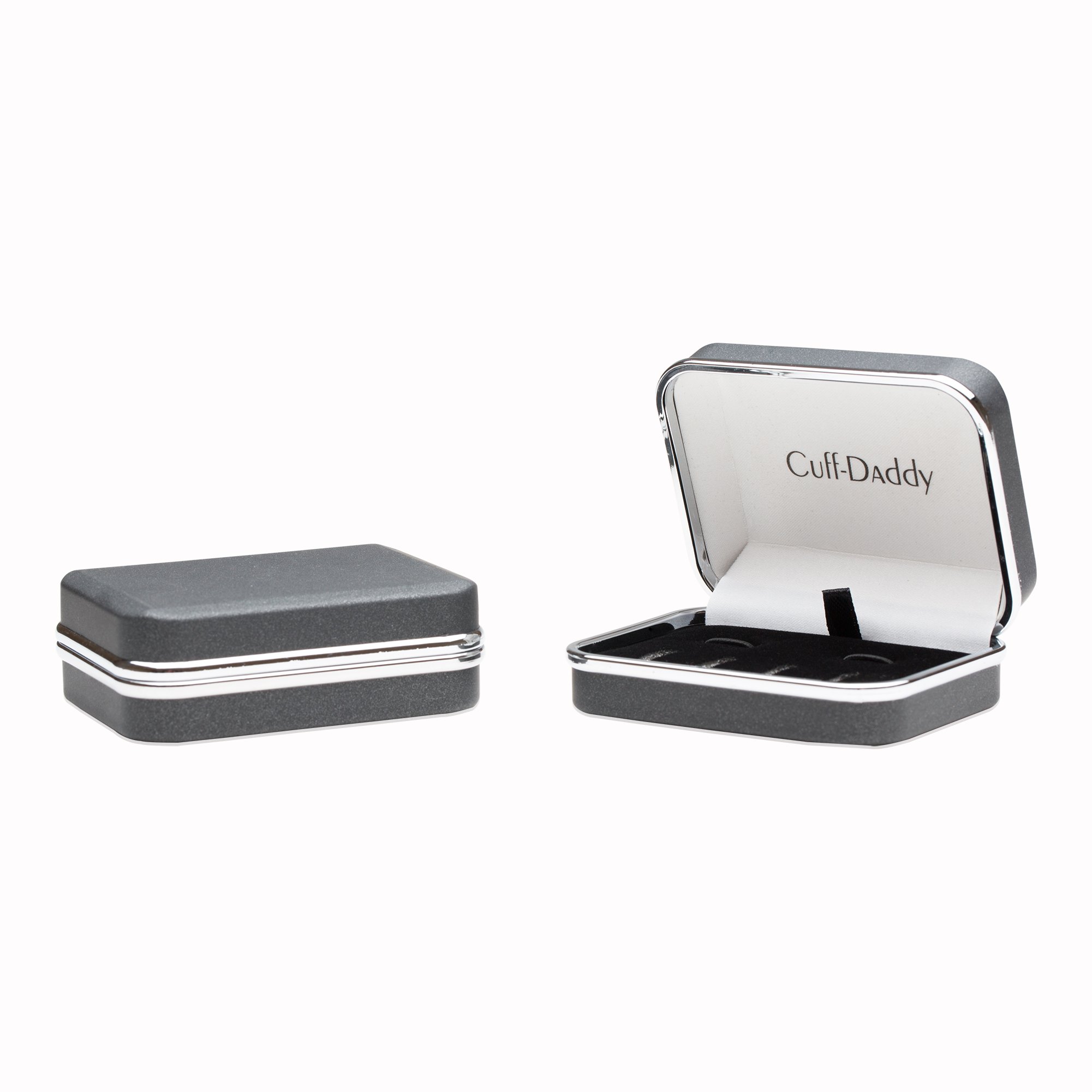 Mens Silver and White Mother of Pearl Tuxedo Cufflinks Studs Formal Set with Travel Presentation Gift Box