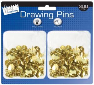 300 gold colour, domed drawing pins