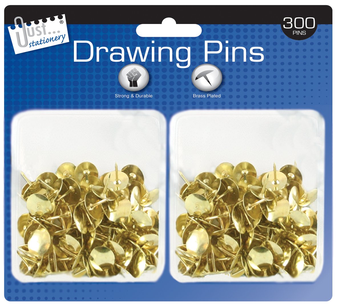 300 Gold Colour, Domed Drawing Pins