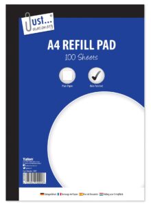 just stationery 100 sheet a4 plain refill pad 5005