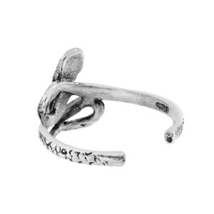 AeraVida Mythical Gothic Snake in 925 Sterling Silver Adjustable Ring | Punk Fashion Ring | Casual Sterling Silver Ring | Jewelry Gift