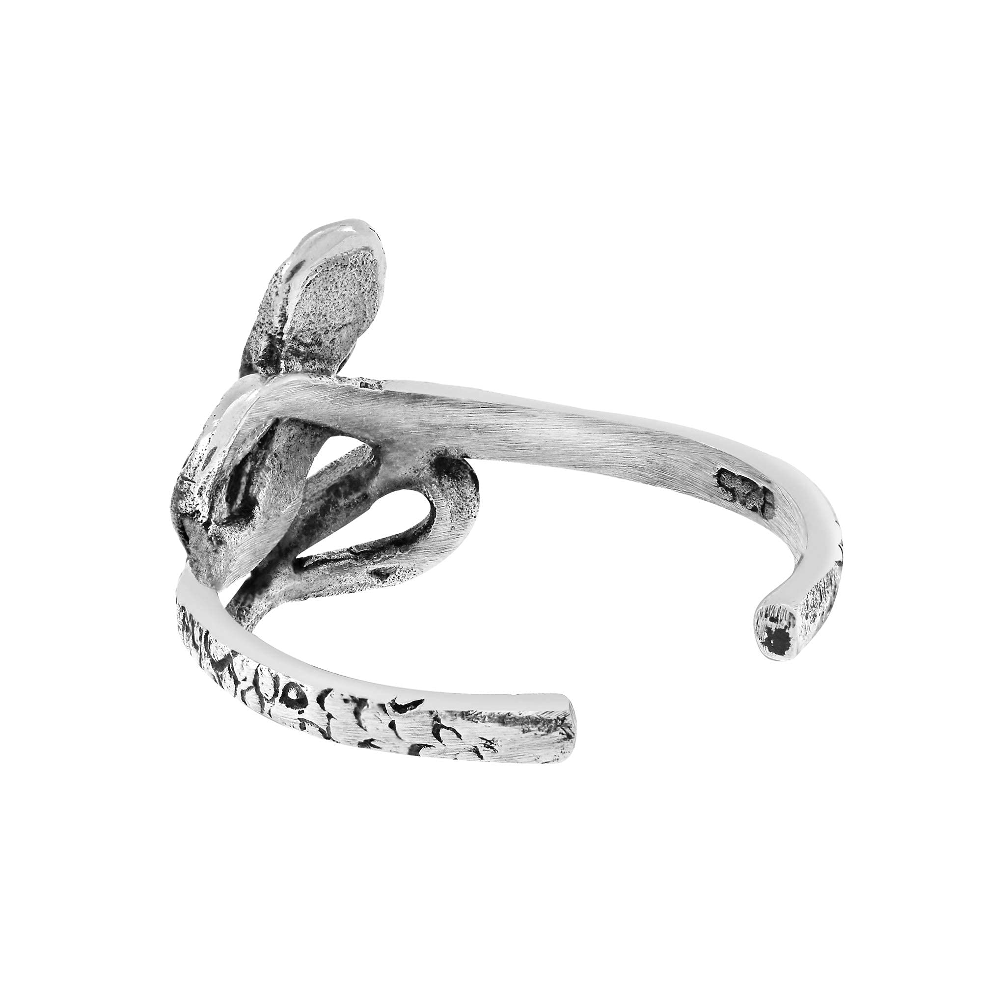 AeraVida Mythical Gothic Snake in 925 Sterling Silver Adjustable Ring | Punk Fashion Ring | Casual Sterling Silver Ring | Jewelry Gift