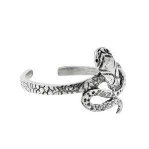 AeraVida Mythical Gothic Snake in 925 Sterling Silver Adjustable Ring | Punk Fashion Ring | Casual Sterling Silver Ring | Jewelry Gift