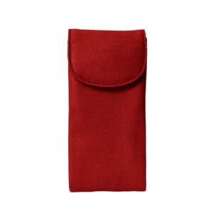 ili new york 6470 leather double eyeglass holder (red)