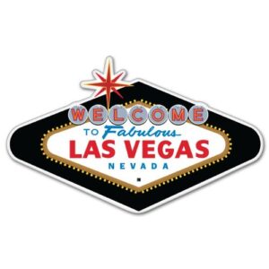 las vegas nevada vinyl car bumper window sticker 3" x 2"