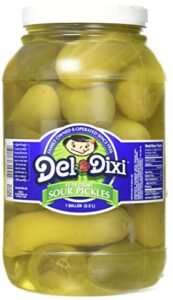 del-dixi sour pickles, 1 gal, 12-16 pickles per jar