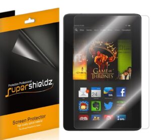 supershieldz (3 pack) designed for fire hdx 8.9 and kindle fire hdx 8.9 inch screen protector, high definition clear shield (pet)