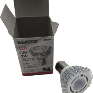 Satco S9005 2 Watt (20 Watt) 100 Lumens Elevator LED Warm White 3000K Light Bulb, Long Life