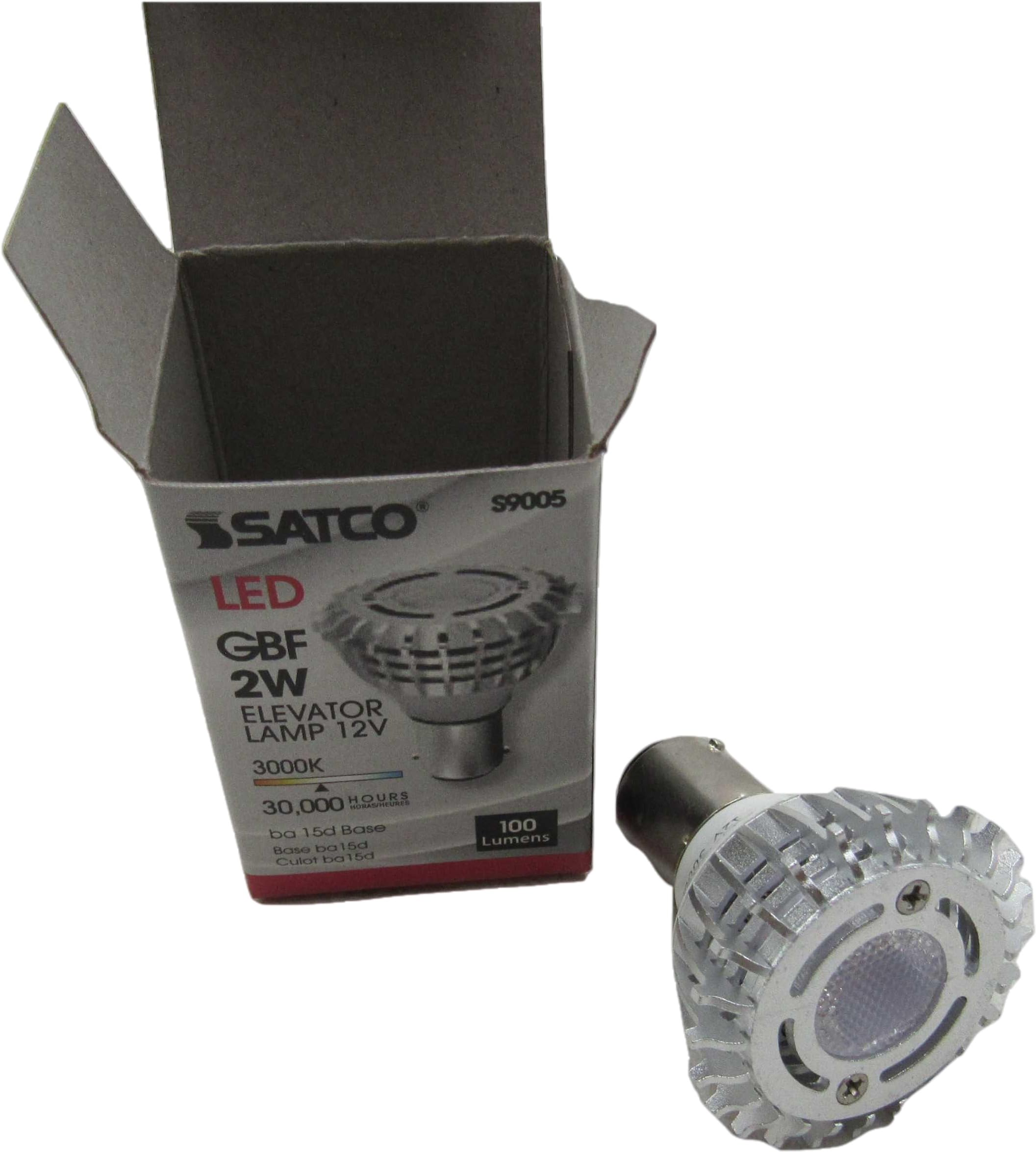 Satco S9005 2 Watt (20 Watt) 100 Lumens Elevator LED Warm White 3000K Light Bulb, Long Life